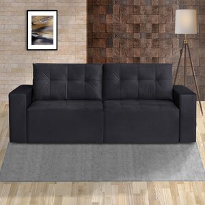 Sofá Retrátil 3 Lugares 200cm Astris Preto Preto | Leroy Merlin
