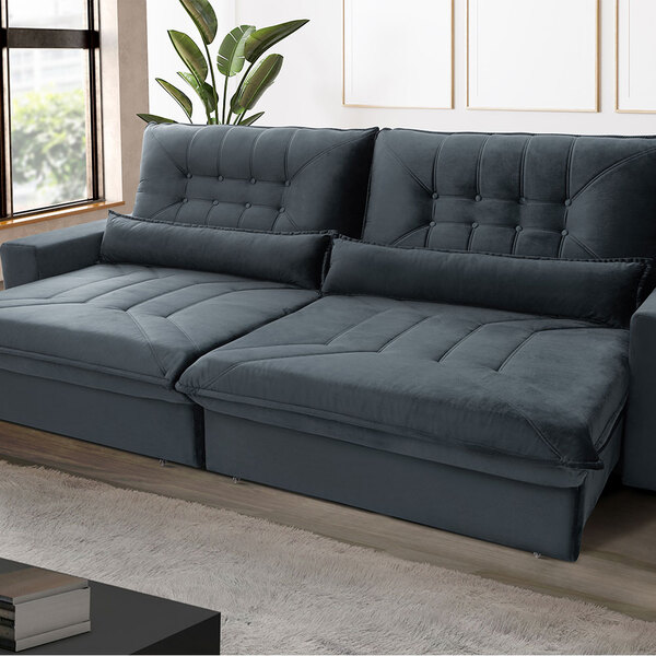 Sofá Retrátil E Reclinável 03 Lugares Magestic Platinum Grafite | Leroy ...