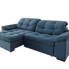 Sofá Retrátil E Reclinável 2 Lugares 240 Cm Pérola Veludo Azul Azul ...