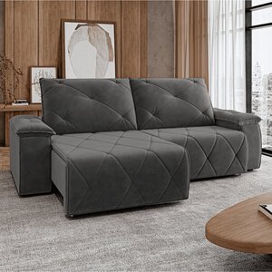Sofá Retrátil E Reclinável 4 Lugares 230cm Texas Cinza Cinza | Leroy Merlin