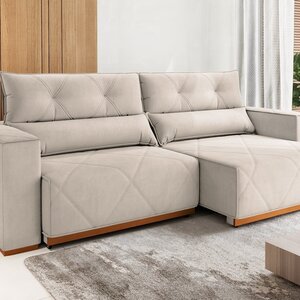 Sofa Retrátil E Reclinável Com Pillow Top 3 Lugares 2,10m Bellory ...