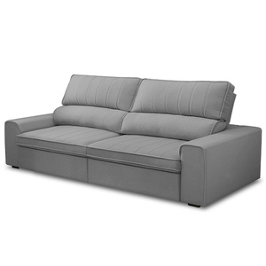 Sofá Retrátil Reclinável 3 Lugares 210cm Macau F05 Veludo Prata ...