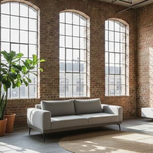 Sofá Smart 4 Lugares 240 Living Contemporâneo Mescla Bege E Cinza Claro ...