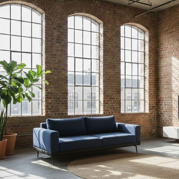 Sofá Smart 4 Lugares Bip 260 Living Contemporâneo Azul Jeans Azul Jeans ...
