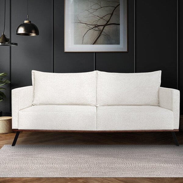 Sofá Zeki 2 Lugares 160 Cm Linho Boucle Off White | Leroy Merlin