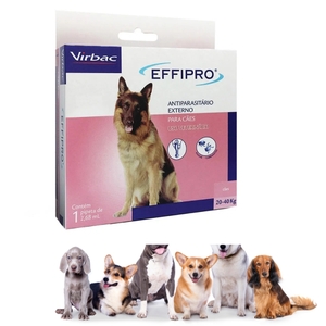 Solução Para Cães C/ Pulgas E Carrapatos De 20 A 40kg Com 1 Pipeta ...