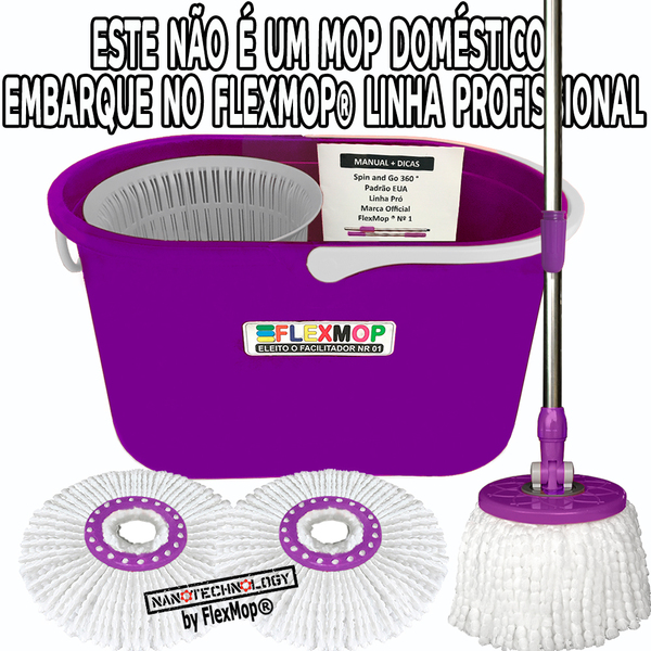 Spin And Go Mop 360 Linha Pró (profissional) Promo C/02 Unid Refil 150 ...