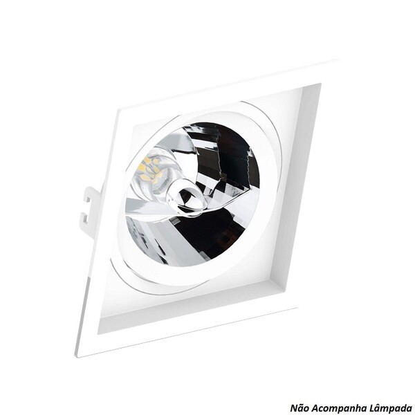 Spot Embutir Ar111 Quadrado Branco Recuado | Leroy Merlin