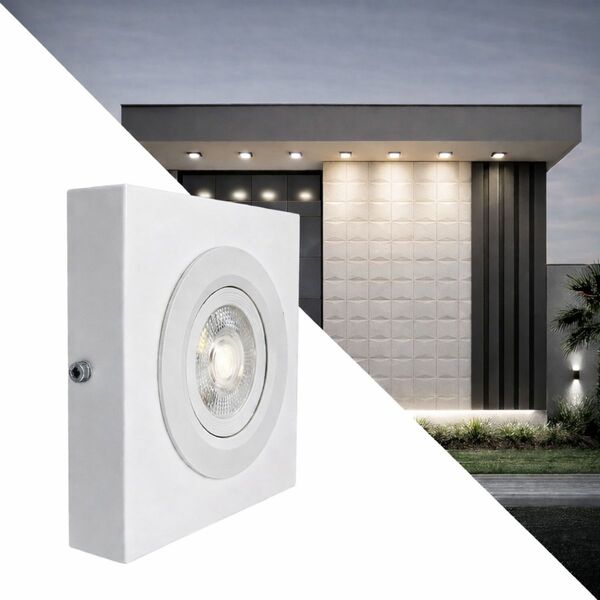 Spot Luminária Slim Sobrepor Teto Beiral Alumínio Led 7w Luz Neutra ...