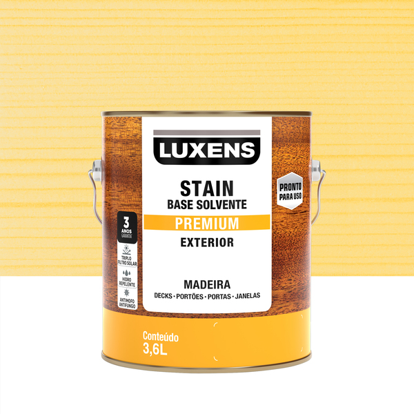 Stain Base Solvente Acetinado Pronto para Uso Natural 3,6L Luxens ...