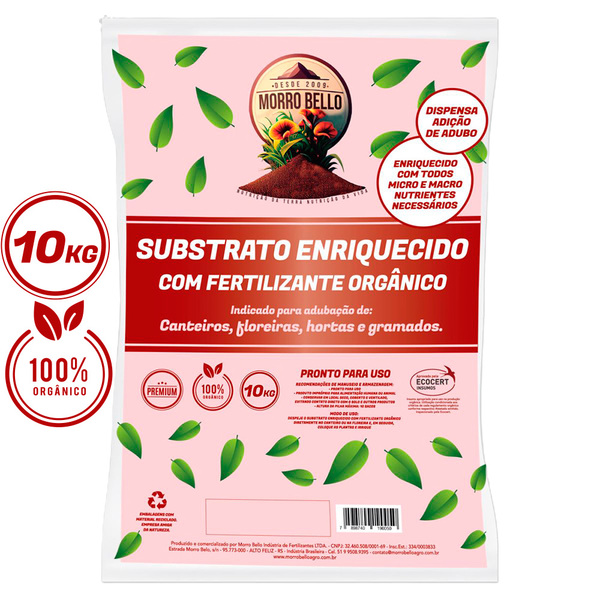 Substrato Orgânico Enriquecido Adubo Plantas Jardim Flores Plantas 10kg ...