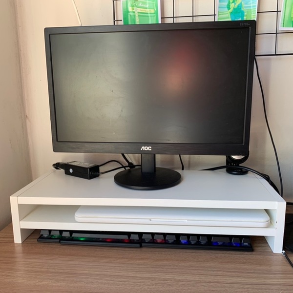 Suporte Base Monitor Base Elevada Ergonomia Branco | Leroy Merlin