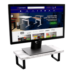 Suporte Ergonômico Para Monitor Grande Mdf Mármores 20x40cm - Calacata ...