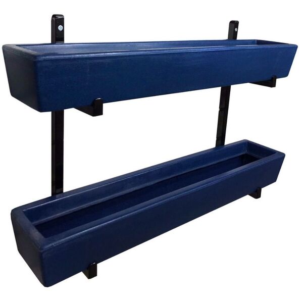 Suporte Ferro Jardim Vertical Com 2 Jardineiras 80cm Azul | Leroy Merlin