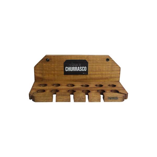 Suporte Porta 12 Espetos De Parede Para Churrasco Em Madeira | Leroy Merlin