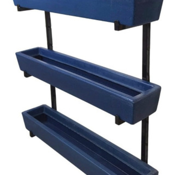 Suporte Prateleira Ferro Vertical 3 Floreiras 80cm Azul | Leroy Merlin