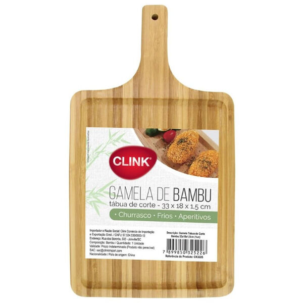 Tabua De Corte Gamela Em Bambu 33x18x1 5 Cm - Clink | Leroy Merlin