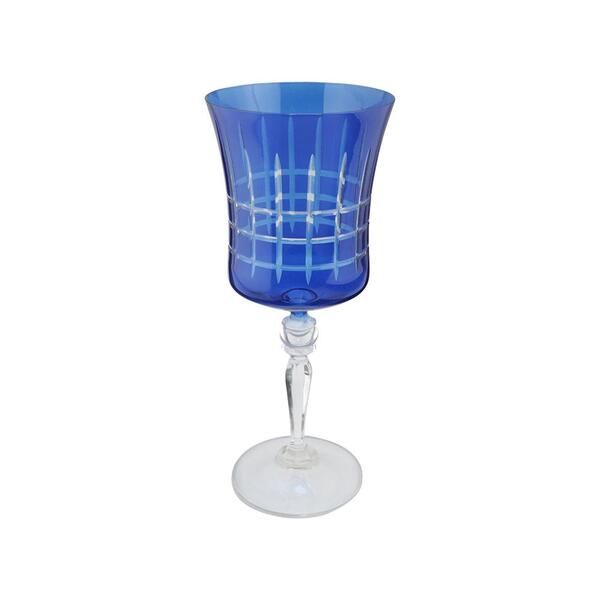 Taça P/água Bohemia Grace Lapidada Cristal 300ml 22cm Azul | Leroy Merlin