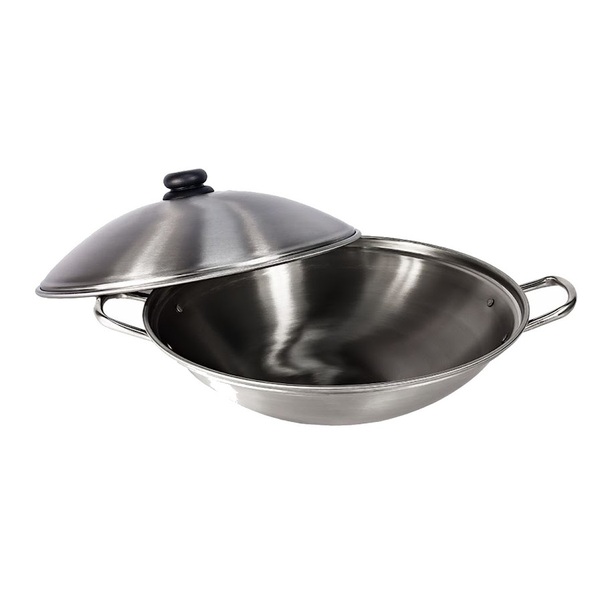 Tacho Chinês Panela Wok Funda Aço Carbono E Tampa 38cm 4l | Leroy Merlin