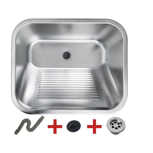 Tanque Inox Lavanderia 55x45 Com Válvula Aço Inox Brinovar | Leroy Merlin