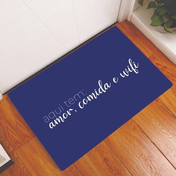 Tapete Capacho Personalizado Divertido Aqui Tem Azul | Leroy Merlin