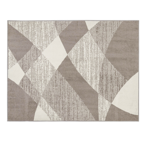 Tapete Geométrico Retangular Way Linhas Polipropileno Bege Interno 1x1 ...