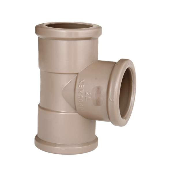 Tê DN25mm PVC Marrom Soldável
