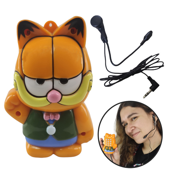 Telefone Mesa Gato C Headset Microfone Flexivel Decoraçao Enfeite ...