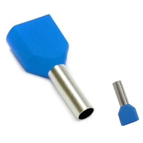 Terminal Tubular Ilhós Duplo 2,50 Mm² Azul 100 Peças | Leroy Merlin