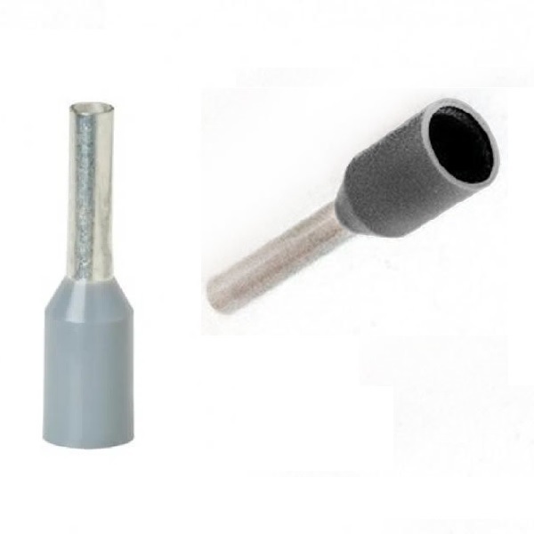 Terminal Tubular Ilhós Simples 4,00 Mm² Cinza 100 Peças | Leroy Merlin