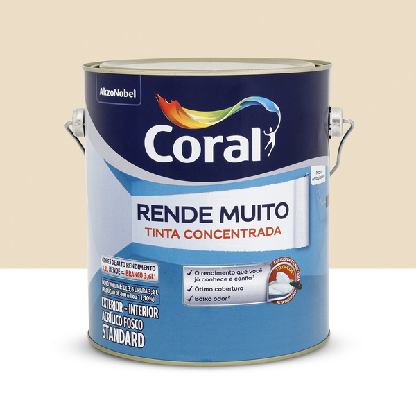 Tinta Acrílica Fosca Rende Muito Standard Interior e Exterior Palha 3,2 L Coral | Leroy Merlin