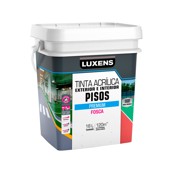 Tinta Acrílica para Piso Fosca Premium Concreto 18L Luxens | Leroy Merlin