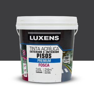 Tinta Acrílica para Piso Fosca Premium Preto 3,6L Luxens | Leroy Merlin