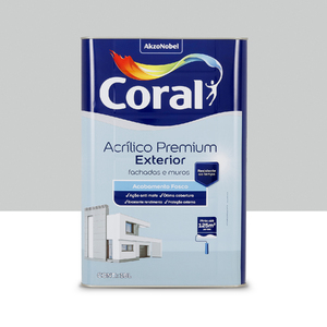 Tinta Acrílico Premium Exterior Fosca Prata Fina 18 L Coral | Leroy Merlin