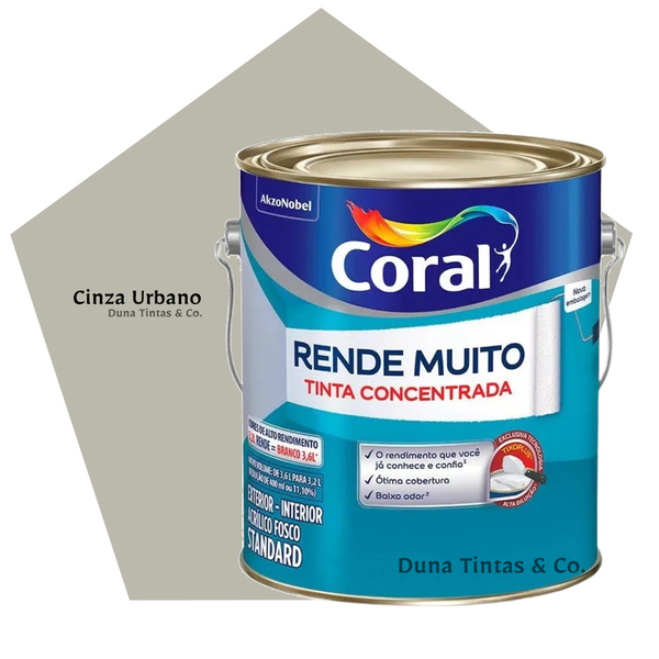 Tinta Coral Rende Muito Paredes E Tetos Cinza Urbano 3,2l | Leroy Merlin