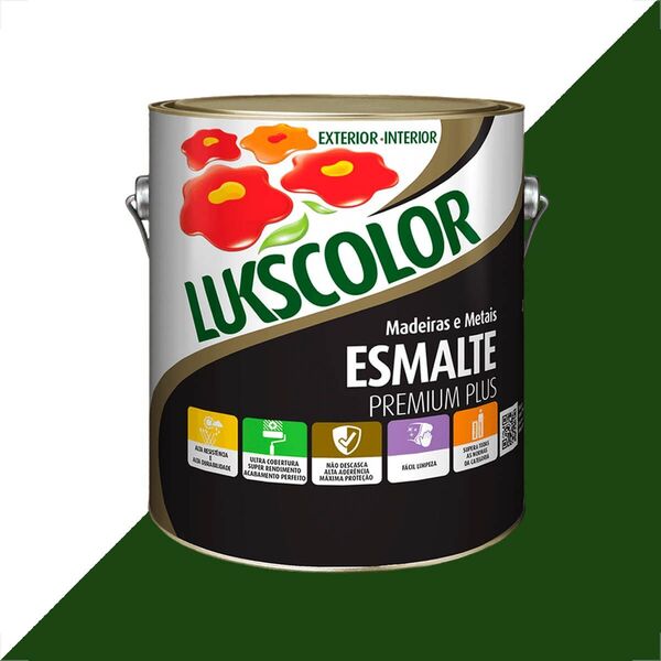 Tinta Esmalte Lukscolor Alto Brilho 3600ml Verde Folha | Leroy Merlin