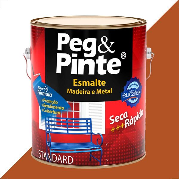 Tinta Esmalte Sintetico Eucatex 3600ml Marrom Conhaque Brilhante Peg ...