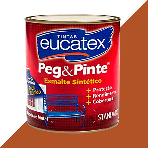 Tinta Esmalte Sintetico Eucatex 900ml Marrom Conhaque Brilhante Peg ...