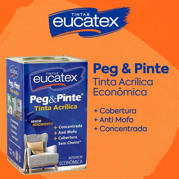 Tinta Latex Eucatex Peg Pinte Acrilico Branco Gelo 18l | Leroy Merlin