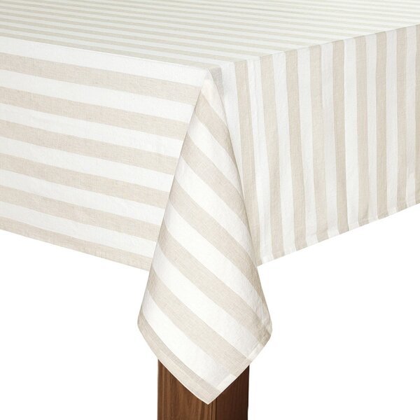 Toalha De Mesa Copa E Cia Listras Areia Retangular 10 Lugares 180 X 320 ...
