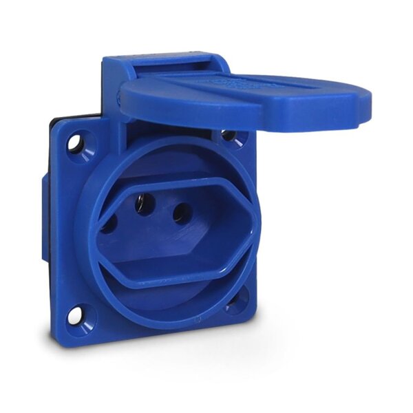 Tomada 2p+t Embutir Padrão Brasileiro 20a Com Tampa Azul | Leroy Merlin