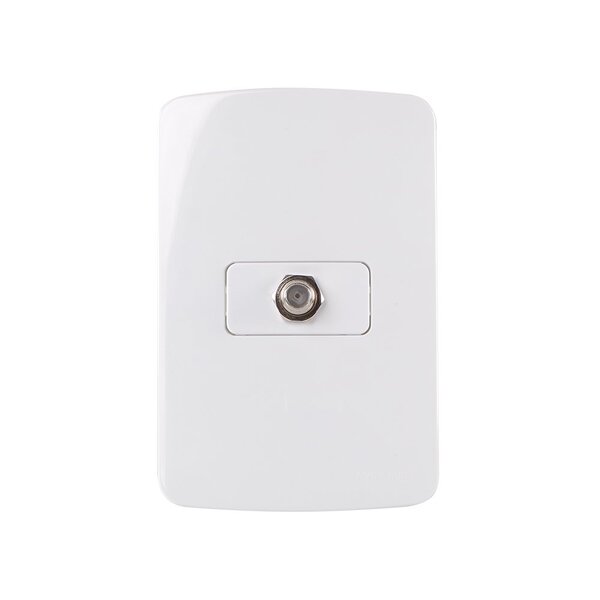 Tomada Antena De Tv Margirius B3 Para Cabo Coaxial Com Placa 4x2 Branca ...
