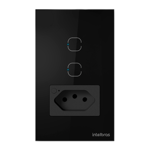 Tomada com Interruptor Inteligente 2 Teclas Wi-Fi 10A Preta Intelbras ...