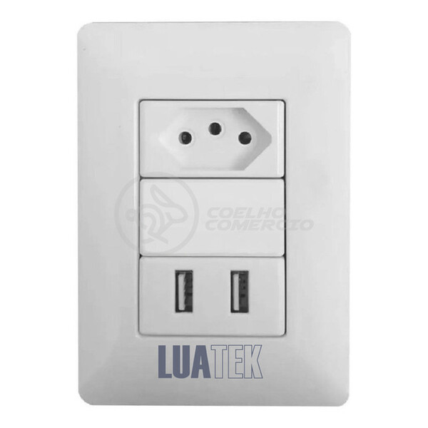 Tomada De Parede 1 Entrada Fonte 2 Usb 5v Smart House Casa Inteligente ...