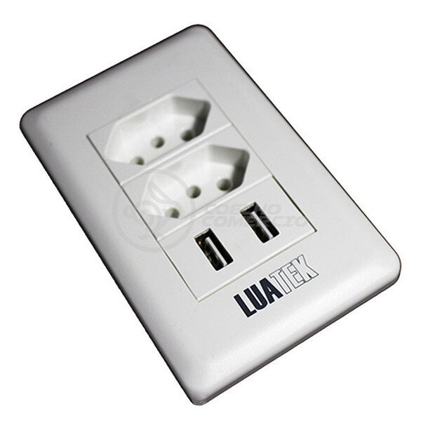 Tomada De Parede 2 Entrada Fonte 2 Usb 5v Smart House Casa Inteligente ...