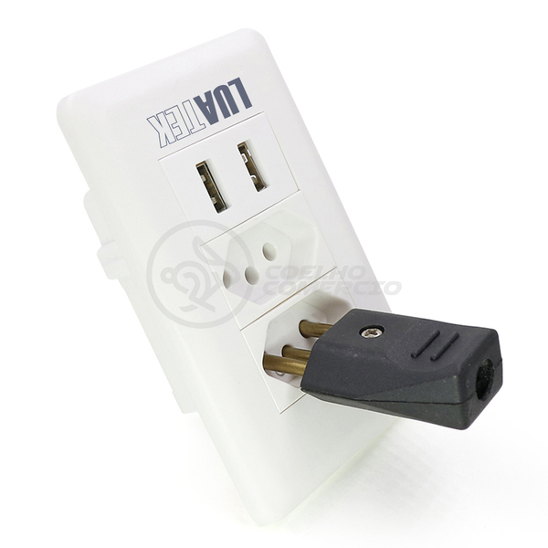 Tomada De Parede 2 Entrada Fonte 2 Usb 5v Smart House Casa Inteligente ...