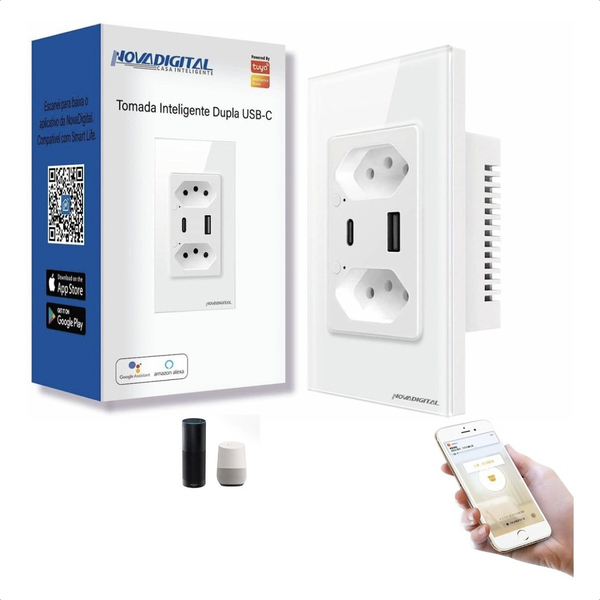 Tomada Inteligente Dupla E Usb Wi-fi Novadigital | Leroy Merlin