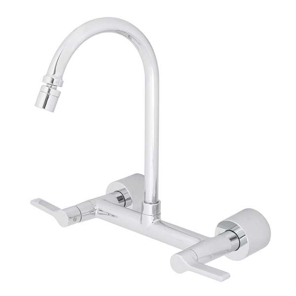 Torneira Misturador De Parede Para Cozinha Com Bica Alta Cromada Lix