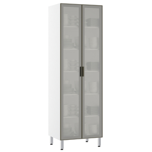 Torre 70cm Branco 2 Portas Reflecta Prata 220x70x53cm Spring Luciane ...