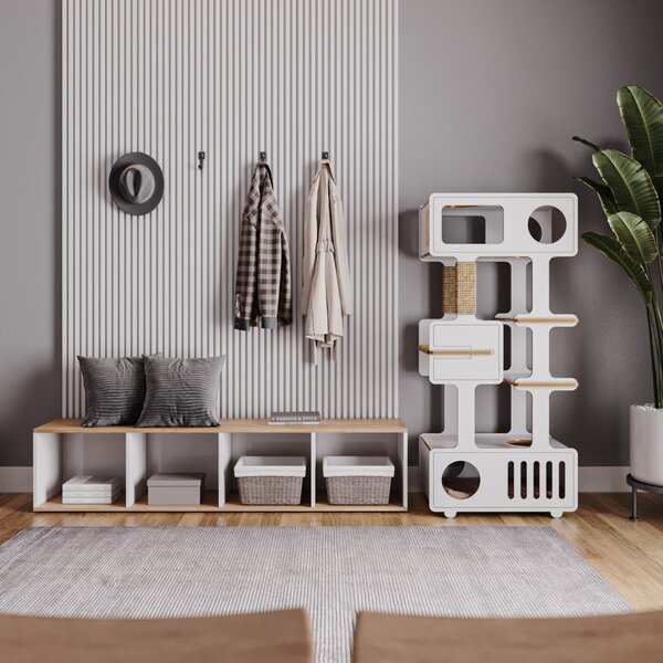 Torre Para Gatos Tom - 1 Prateleira De Sisal 70cm De Comprimento, 43cm ...